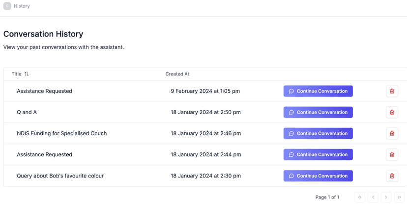 Conversation History - Guides